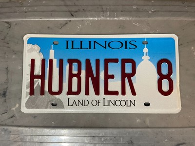 ILLINOIS LICENSE PLATE PERSONALIZED VANITY HUBNER 8 HUB NER | eBay