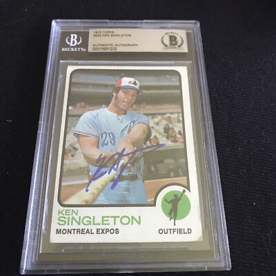1973 Topps Ken Singleton Auto Autograph #232 Expos BGS Certified ...