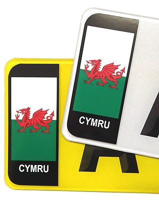 PAIR Welsh Wales CYMRU Flag Vinyl Stickers Badge For Std Car Number ...