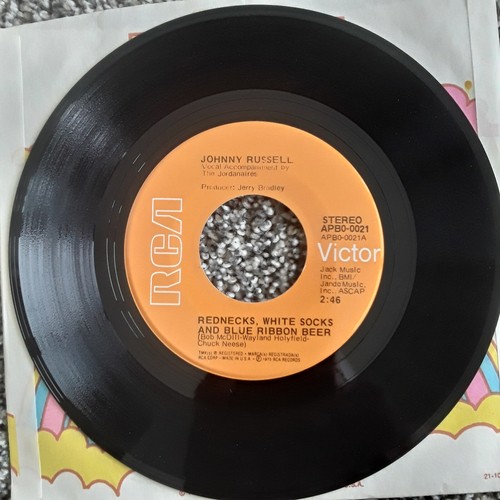 JOHNNY RUSSELL SHE'S A NATURAL WOMAN/REDNECKS,WHITE SOCKS AND... VINYL ...