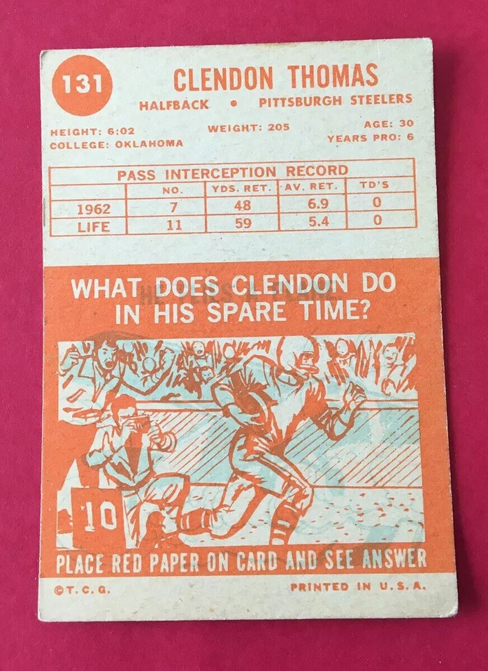 1963 Topps Tom Bettis #132 VG | eBay