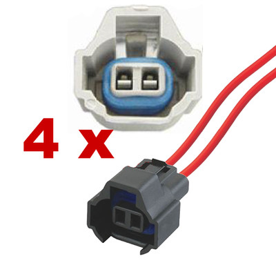 Connecteur injecteur - NIPPON DENSO DUAL SLOT avec cable (4 x FEMALE ...