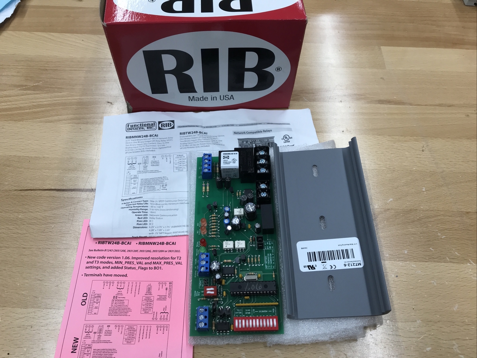 Functional Devices/RIB RIBMNW24B-BCAI BACnet Panel Relay 20A, 24V AC/DC ...