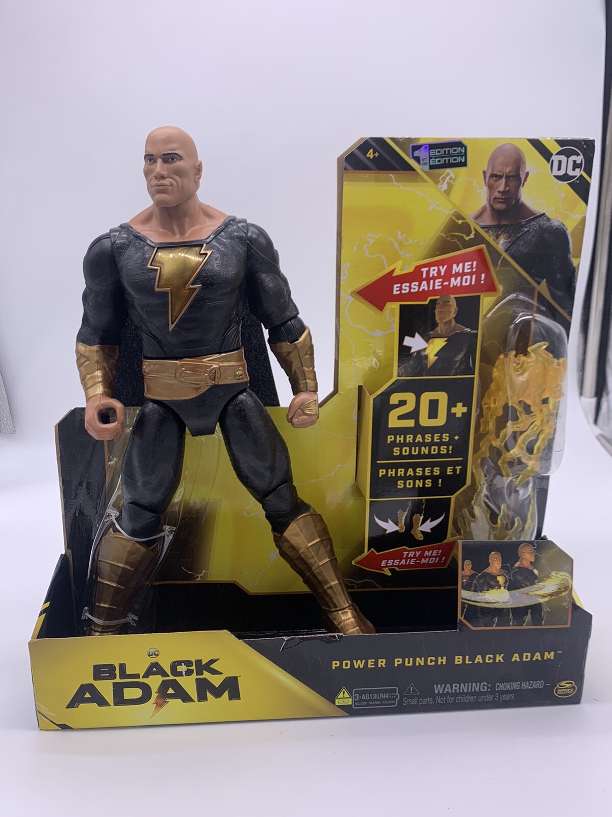 DC Comics, Power Punch Black Adam 12-inch Action Figure, 20+ Phrases ...