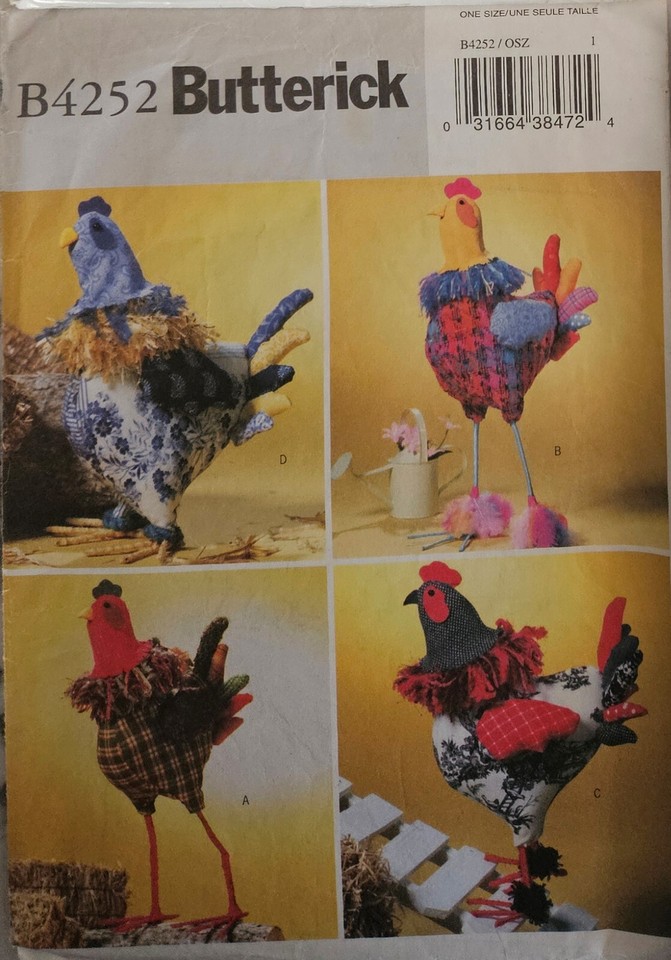 Butterick Sewing Patterns Craft Stuffed Animal Plush Dolls Bears Home+ ...