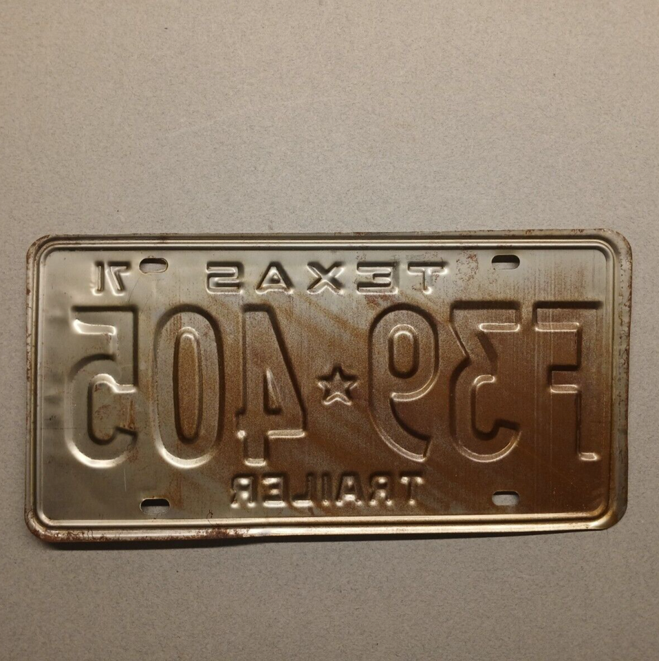 🐾 1971 TEXAS "TRAILER" LICENSE PLATE (F39-405) | eBay