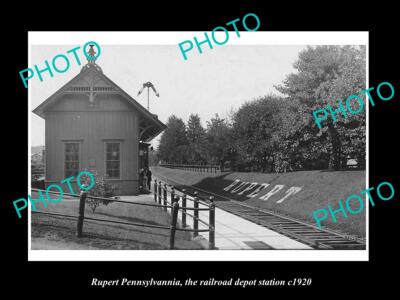 OLD POSTCARD SIZE PHOTO OF RUPERT PENNSYLVANIA THE RAILROAD STATION ...