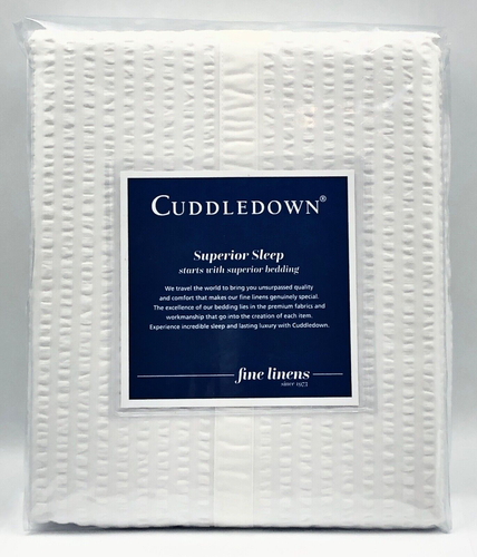 CUDDLEDOWN Tailored White Striped Seersucker Cotton Twin Bedspread Portugal NEW | eBay