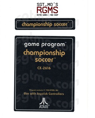 Atari 2600 Replacement Text Style Label - Championship Soccer | eBay