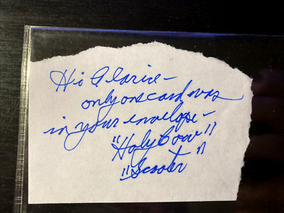 Handwritten note autograph signed "HOLY COW" "SCOOTER" by Phil Rizzuto ...