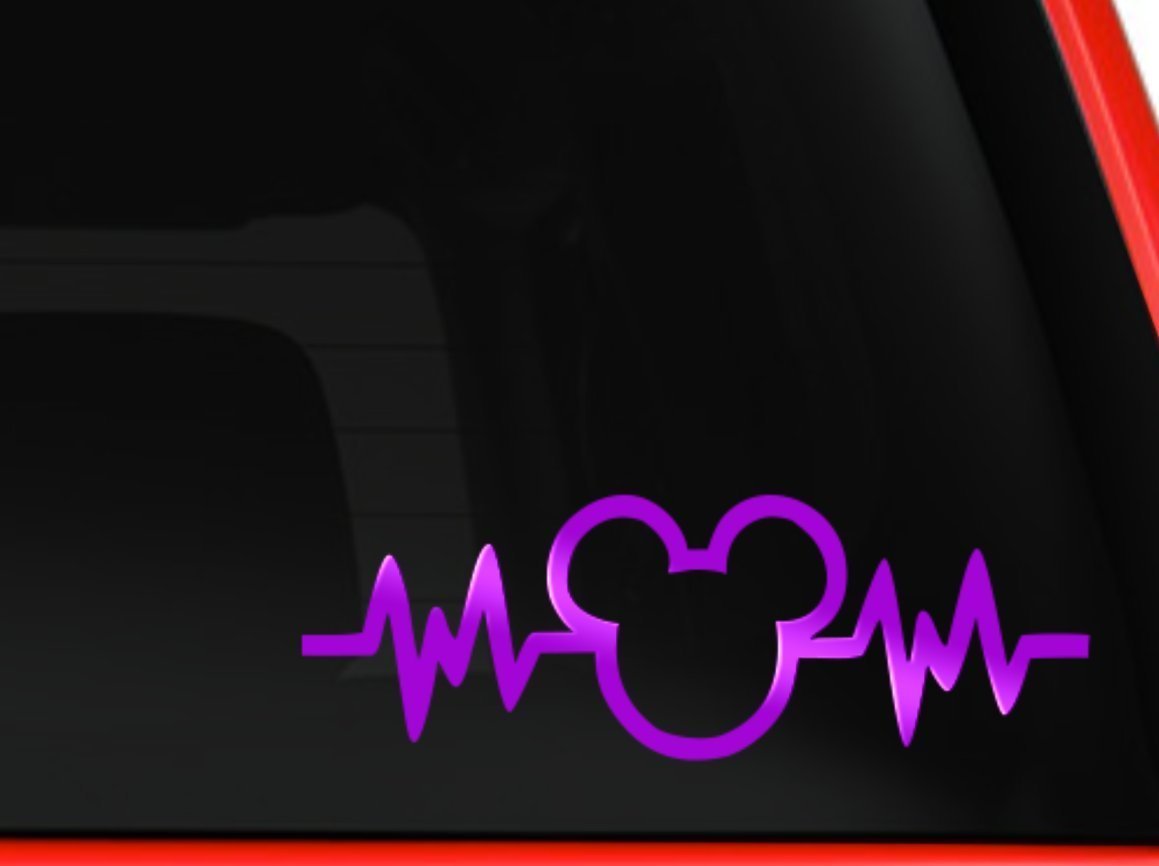 Mickey Mouse Heartbeat Car Truck Vinyl Decal Art Wall Sticker 8" color ...