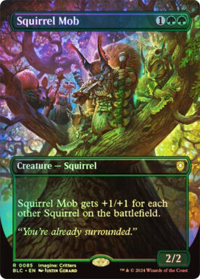 MTG FOIL Squirrel Mob Borderless - Bloomburrow Commander #085 | eBay