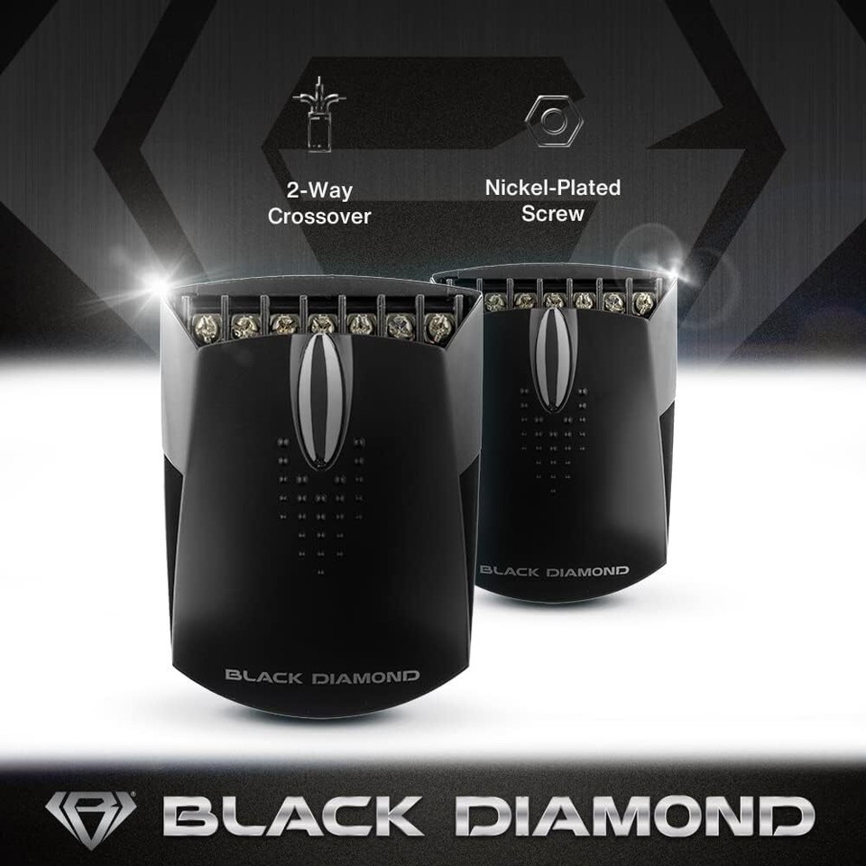 Black Diamond 2-Way Component Speaker Set, 2 Speakers, 2 Tweeters, 2 ...