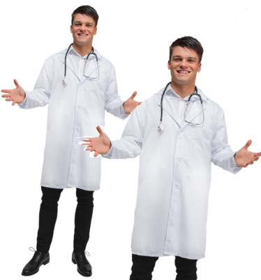 Doctors Coat Mens Lab Technician Scientist Jacket Fancy Dress Doctor ...