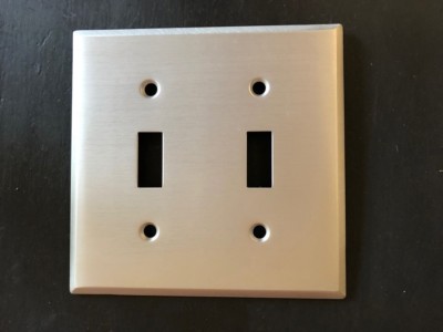 Hubbell Stainless Steel Brush Finish Two Gang/Switch Wall Plate | eBay