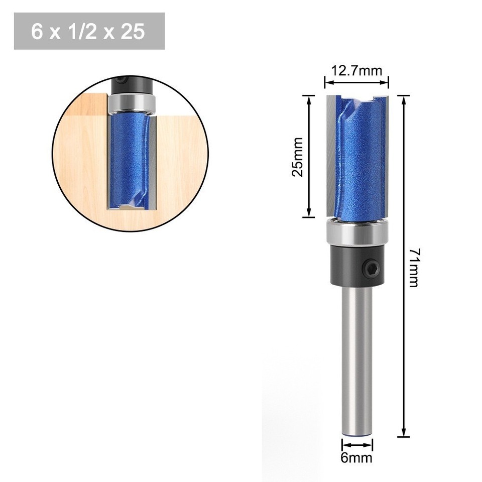 Router Bit 6mm Shank Milling Cutter Top Bearing Trimming Bit Flush Trim ...