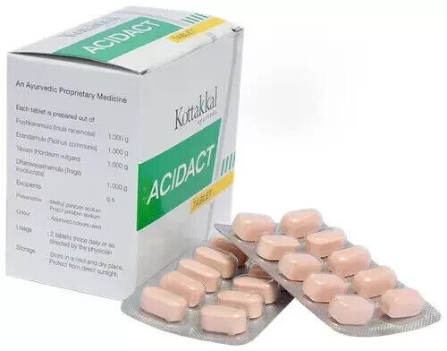 Kottakkal Ayurveda ACIDACT Tablet Helps with gastric acid -100 Tablets ...