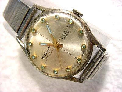 Vintage large antique Art Deco / Space Age WOLDMAN GEM DIAL mens watch ...