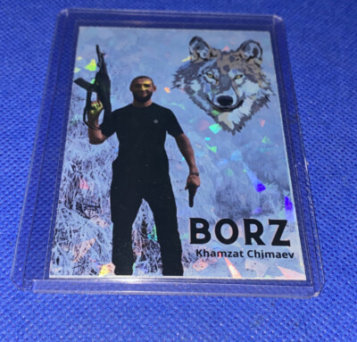 Khamzat Chimaev BORZ "GUNS" Wolf Hand Made Prizm Refractor Holo Rookie ...