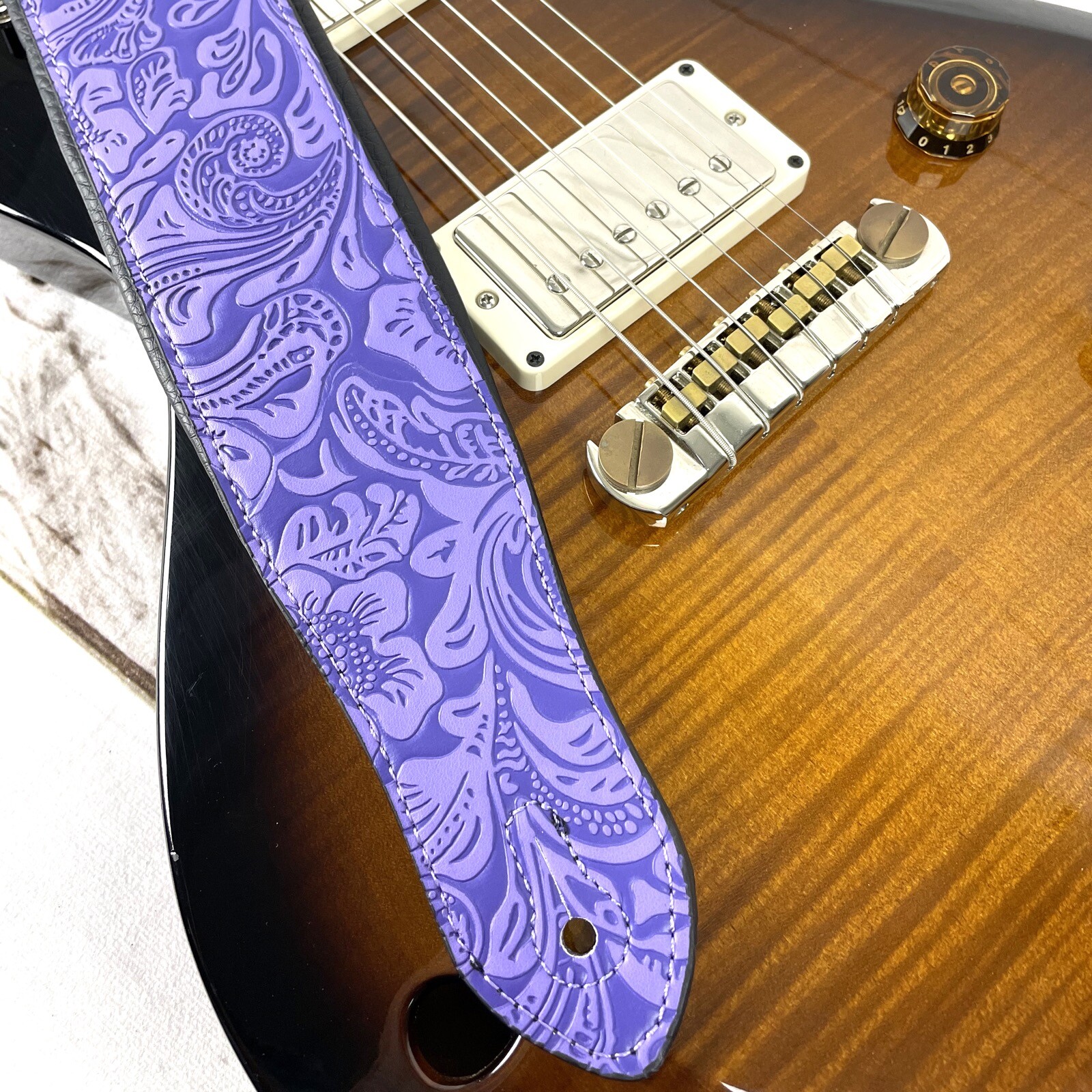 Walker & Williams G-972 Bright Irish Violet Embossed Floral Padded ...