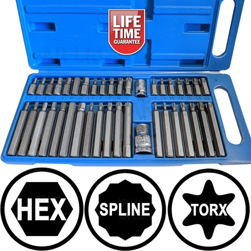 Hex Spline Torx Star Bit Set. 1/2" & 3/8" dr TORX HEX SPLINE Sockets ...