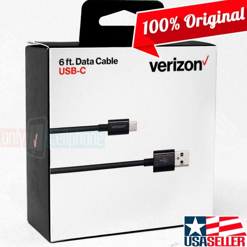Original Verizon Black 6FT USB to USB-C (Type C) Fast Charging Data ...