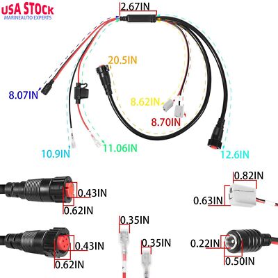 Garmin 010-12676-40 All-in-One Power Cable for LiveScope & ECHOMAP, Ice ...
