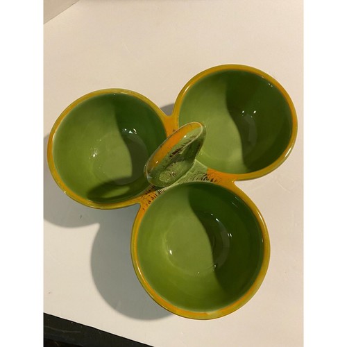 3 Section GREEN Serving Dish Bowl Set for Candy, Nuts, Dips, Condiments ...
