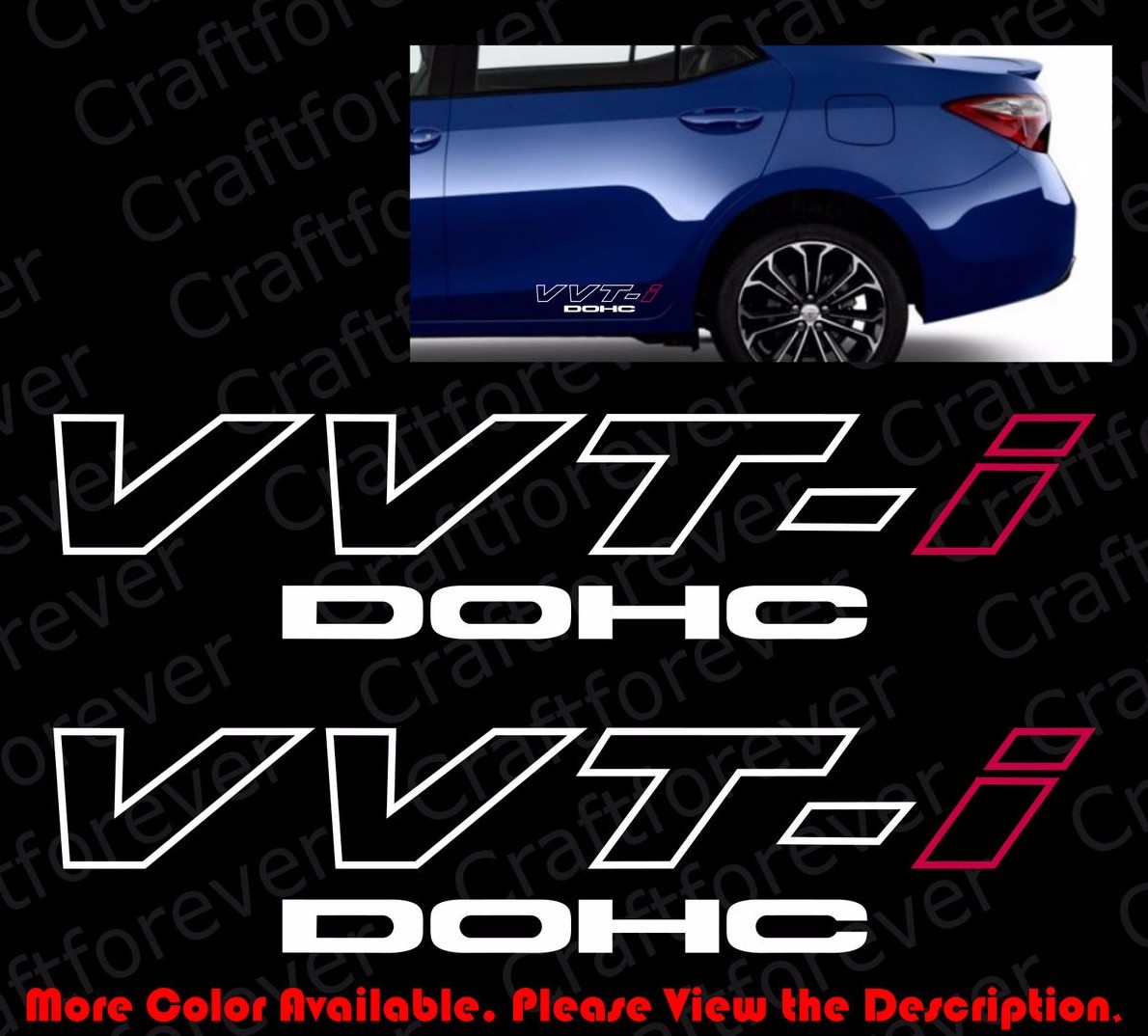 2 pcs x VVT-i VVTI DOHC JDM/Vinyl Graphic Car Window Decal Die Cut ...