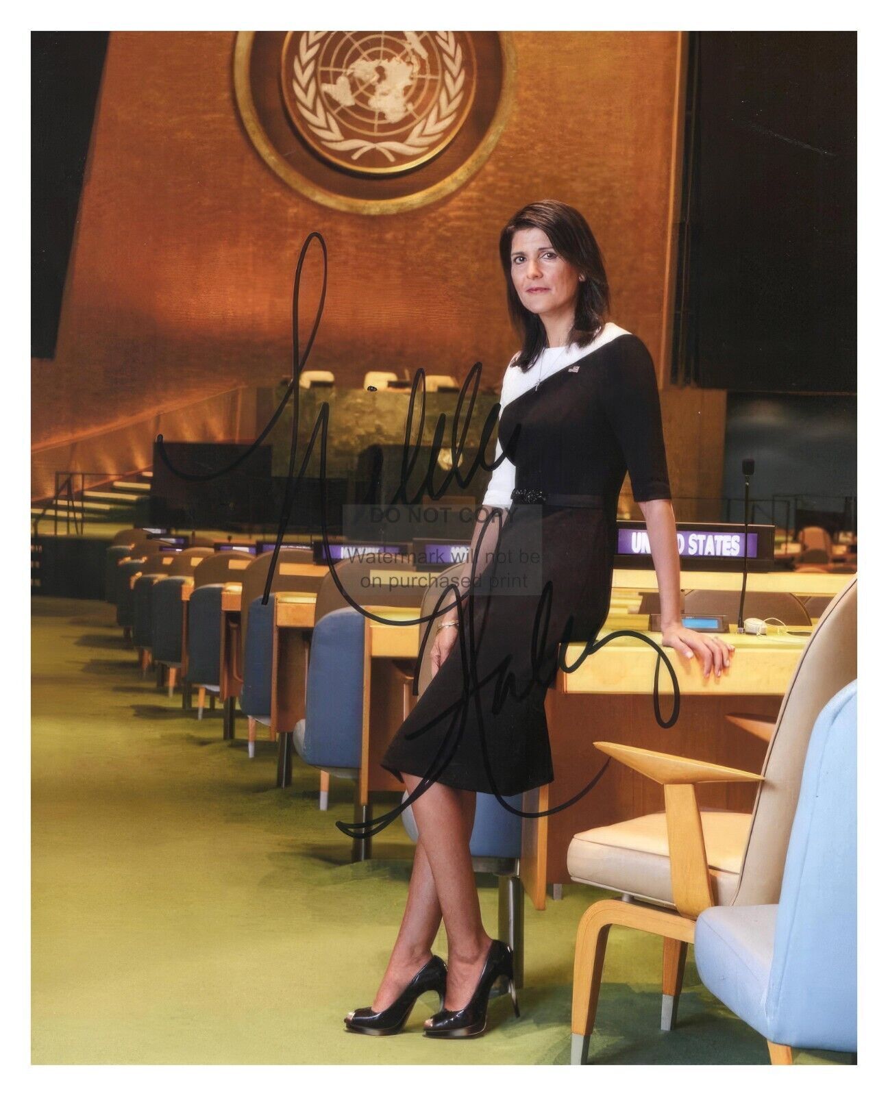 NIKKI HALEY UNITED NATIONS AMBASSADOR AUTOGRAPHED 8X10 PHOTOGRAPH ...