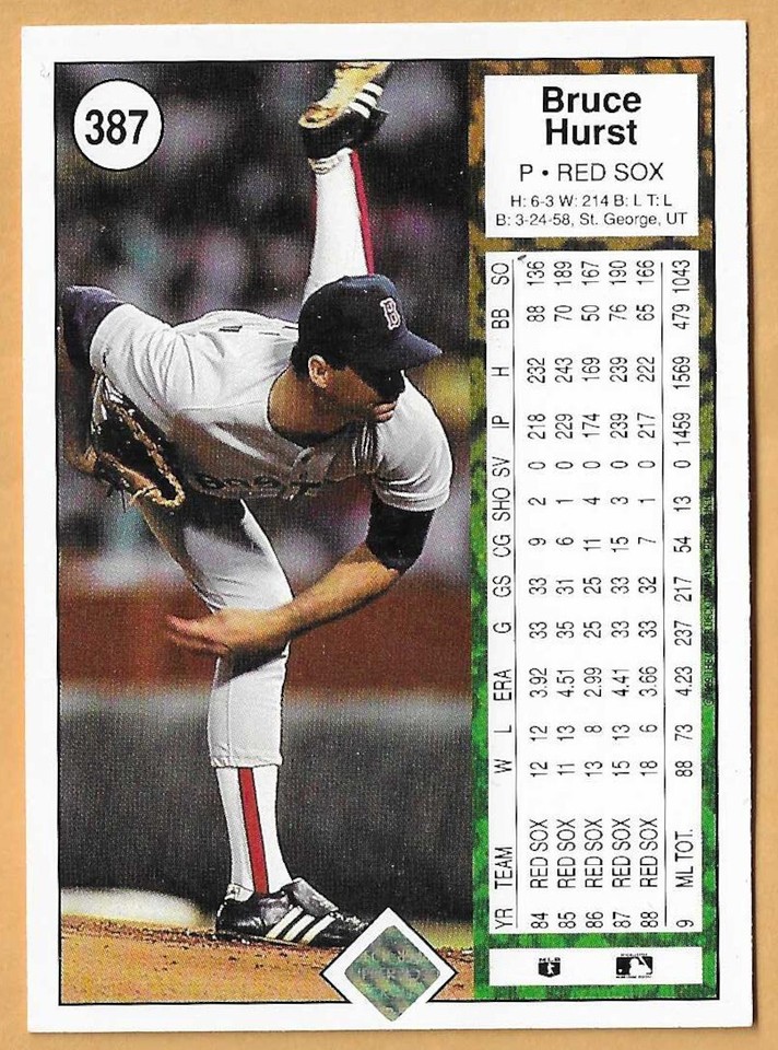 BRUCE HURST BOSTON RED SOX #387 - UPPER DECK NM-MT 1989 | eBay