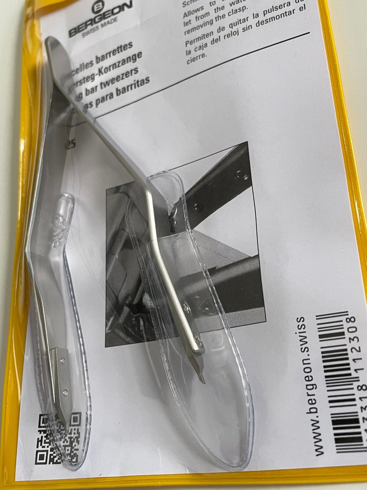 Bergeon 7825 Spring Bar Tweezers, Lug Removal Fitting Tool, Swiss Watch ...