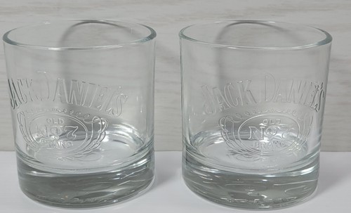 Jack Daniel's Old No 7 (SET OF 2) Heavy Rocks Glasses w/ Embossed- Jack ...