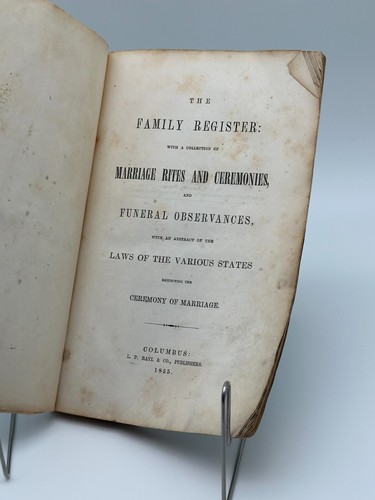 VERY RARE 1855 Family Register Book on Marriage Funeral Rites Vintage ...