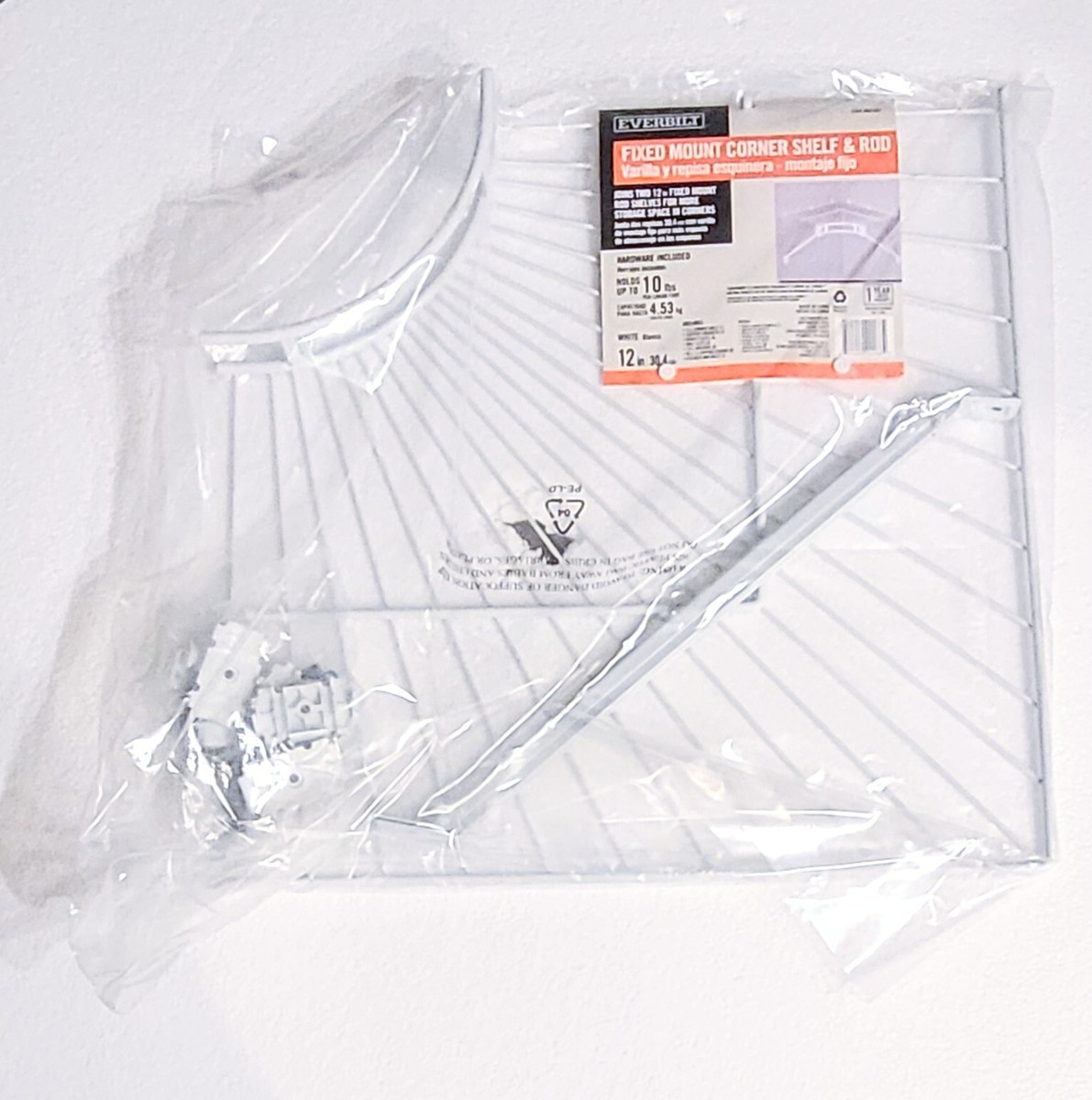 Everbilt Shelving EVERBILT 90676 1 Tier Plastic And Steel Closet