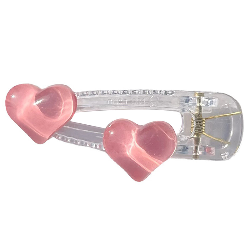 Cute Love Hair Clip Duckbill Clip Clear Hair Pin Bangs Side Clip Woman ...