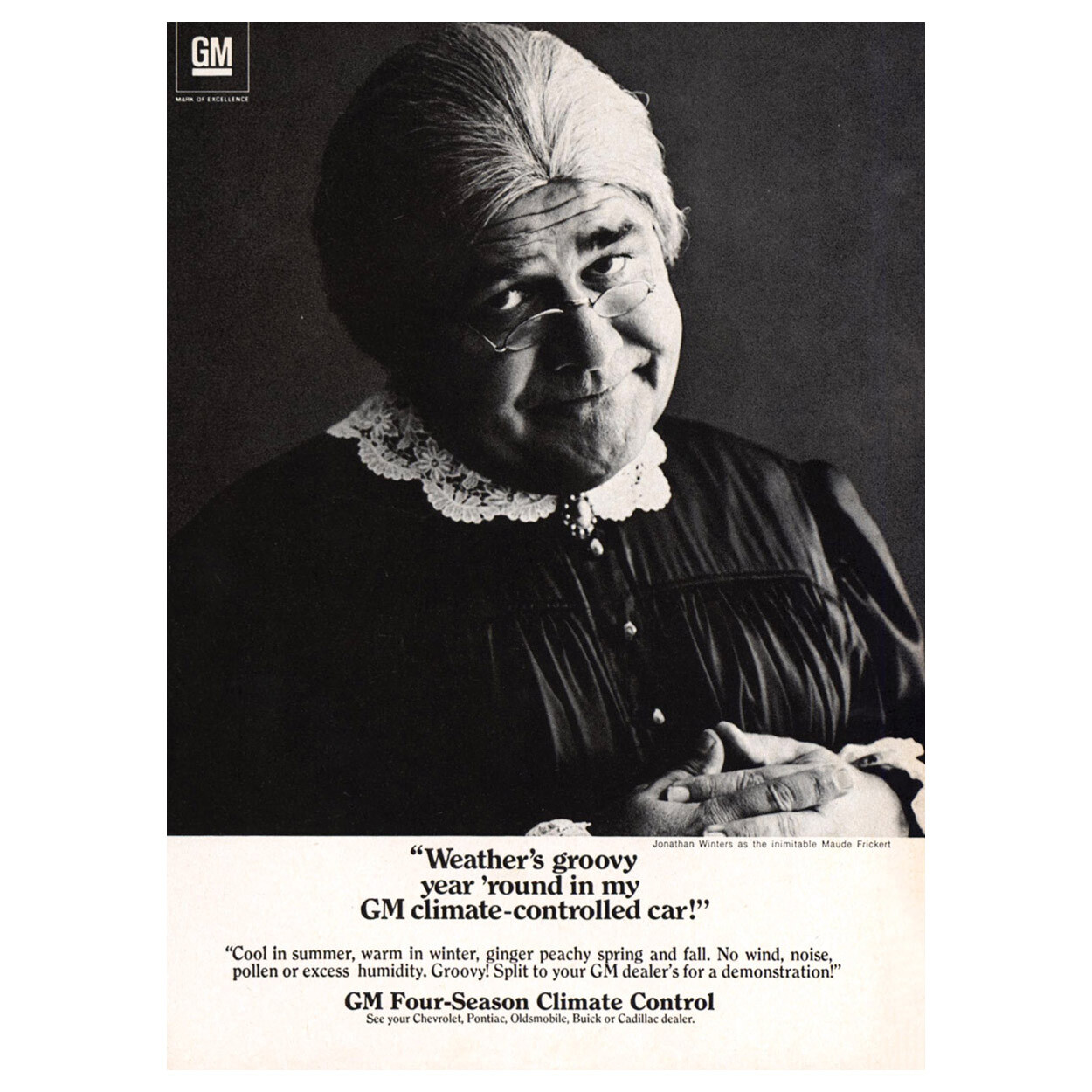 1969 GM Four Season: Jonathan Winters Weathers Groovy Vintage Print Ad ...