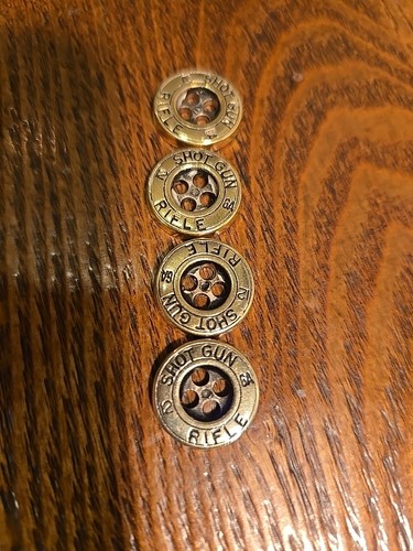 4 Gold 12 Gauge Shotgun Rifle Buttons | eBay
