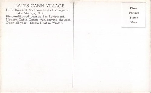 Lake George,NY Latts Cabin Village Warren County New York Linen Vintage ...