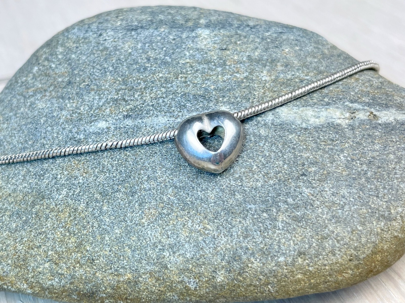 925 Silver Heart Pendant and Necklace with Puffed Heart | eBay