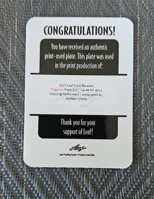 2023 Leaf Vivid Walbert Urena Magenta Printing Plate Auto 1/1 Angels | eBay