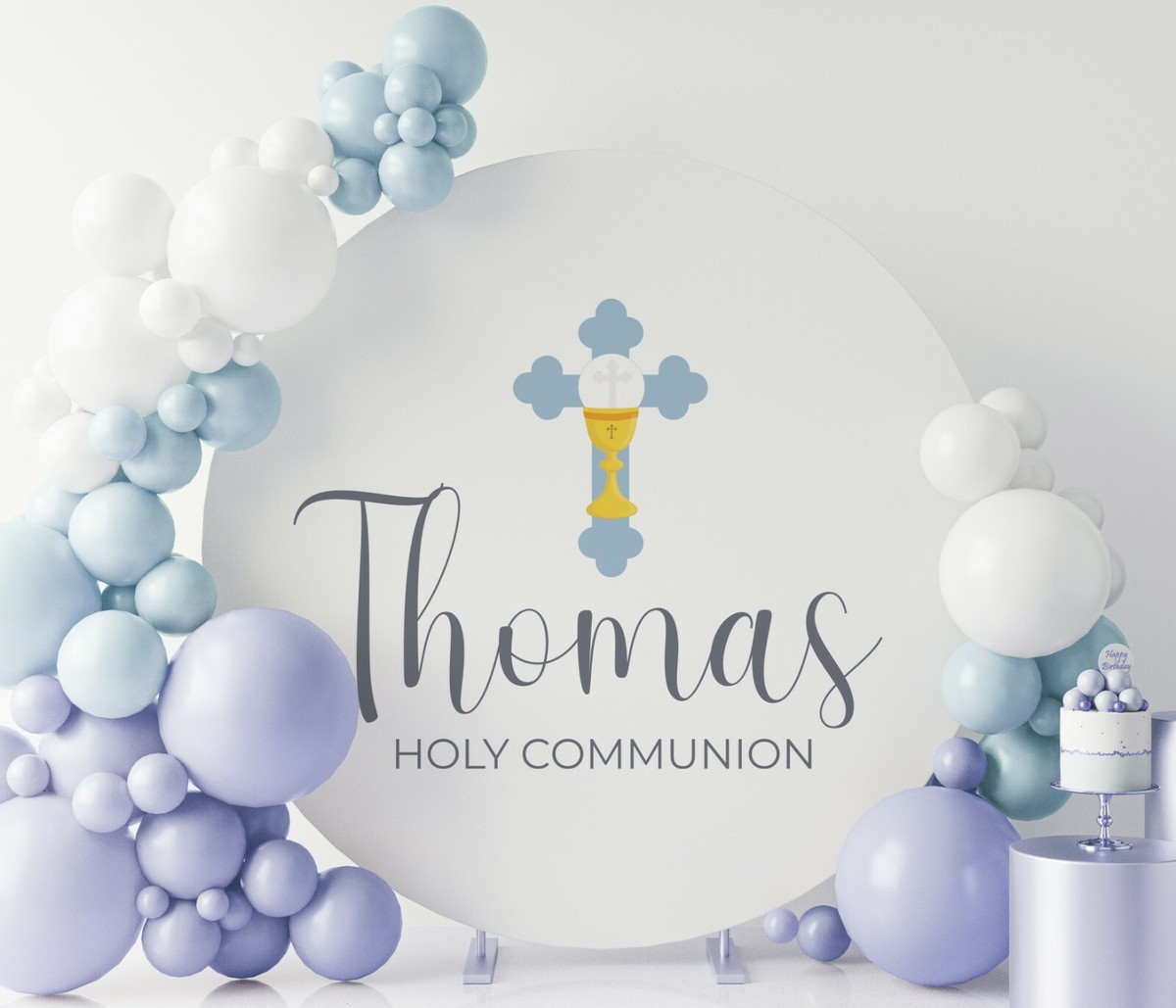 Christening Background For Baby Boy Plain