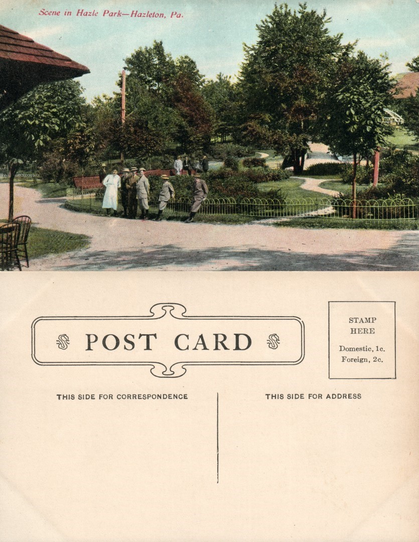HAZLETON PA SCENE IN HAZLE PARK ANTIQUE POSTCARD | eBay