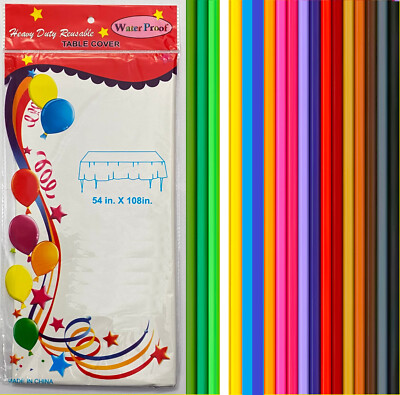 Colorful Plastic Table Covers 54x108" for Birthday Parties Showers ...