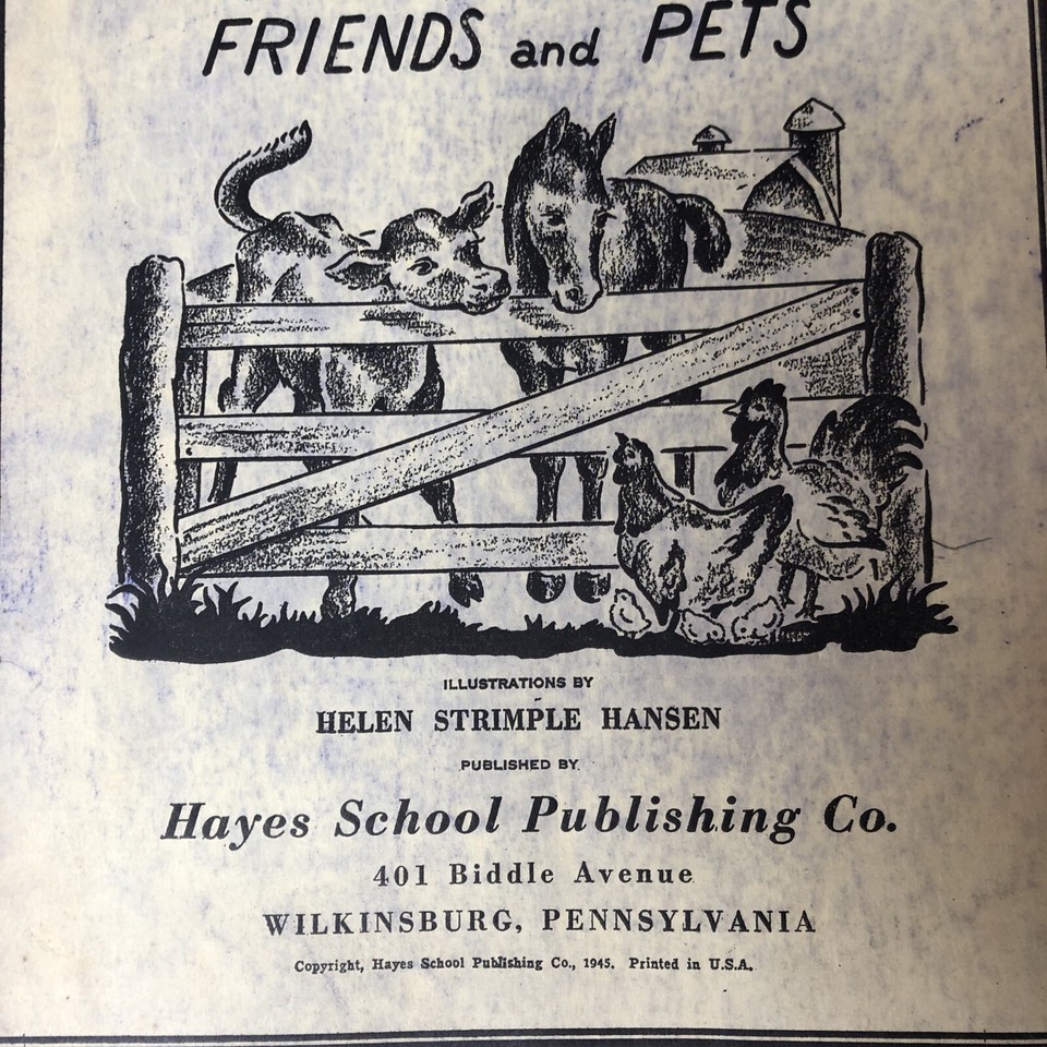 Vintage 40s Hectograph Book "Farm Animals" Hayes School Teacher ...