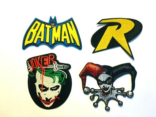 1x Batman Robin Joker Patches Embroidered Cloth Badge Applique Iron Sew ...