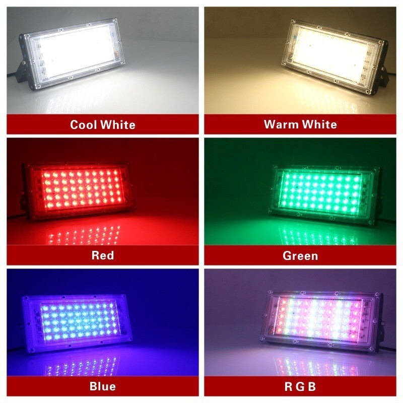 50W LED RGB Flood Light Lamp Outdoor Floodlight IP65 Reflector Led ...