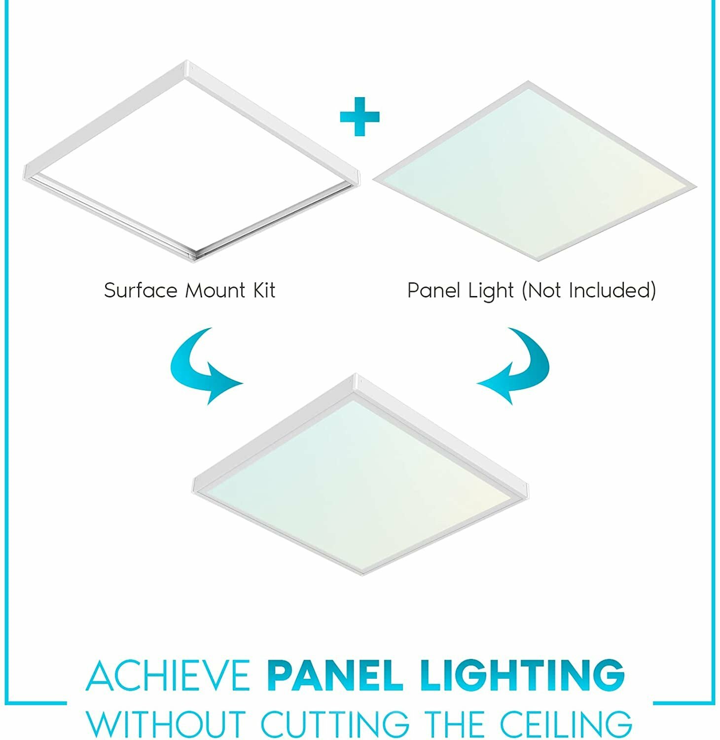 Luxrite 2x2 FT Surface Mount Kit for Light Panel Flush Mounting Bracket ...