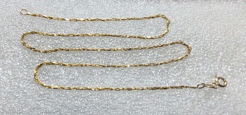 14k Y. Gold 585 Twisted Chain 15”Long Necklace Italy Fine 1 1/4 mm ...