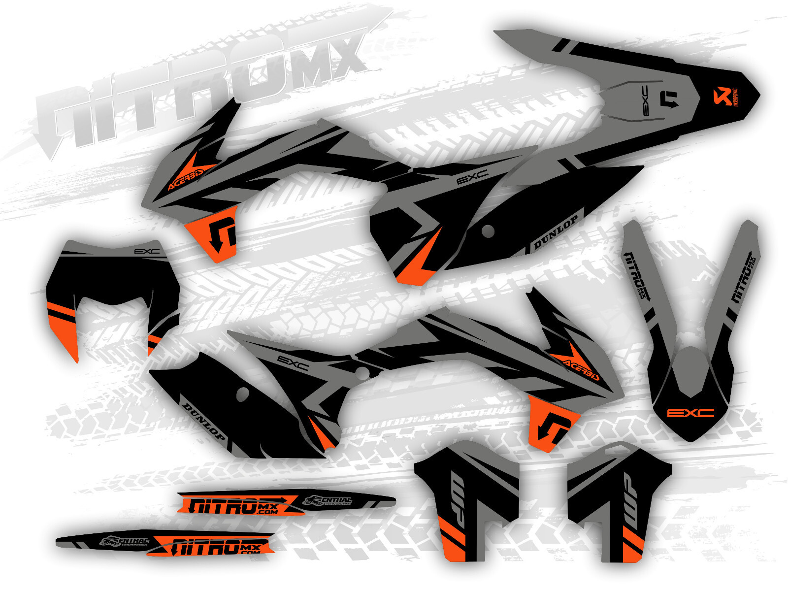 NitroMX Graphic Kit for KTM EXC EXC-F 125 250 300 350 450 2014 2015 ...